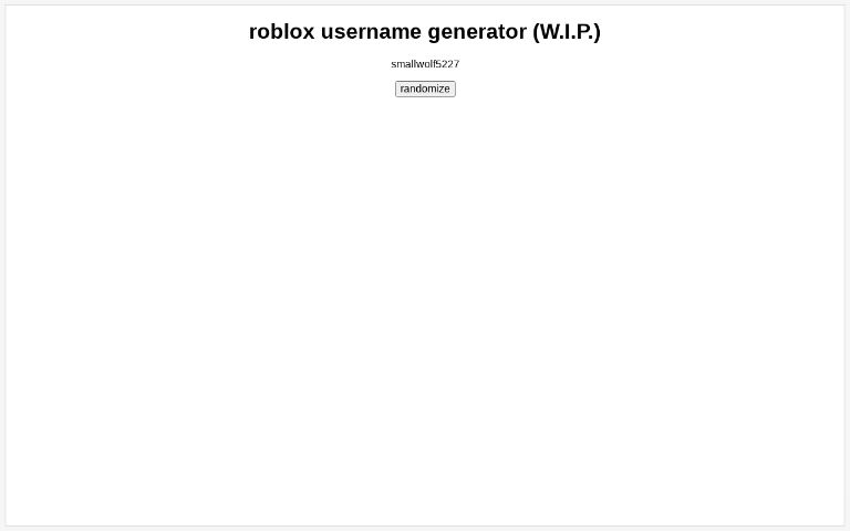 roblox username generator (W.I.P.)