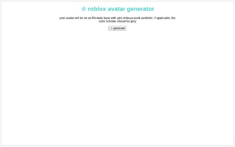 roblox avatar generator