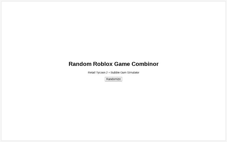Random Roblox Game Combinor ― Perchance Generator