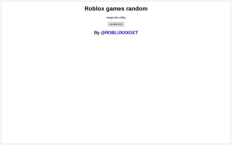 Roblox games random ― Perchance Generator