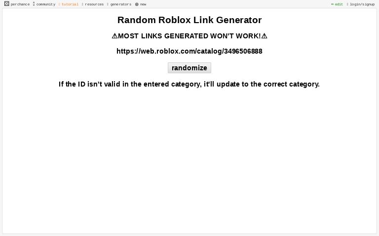Random Roblox Link Generator