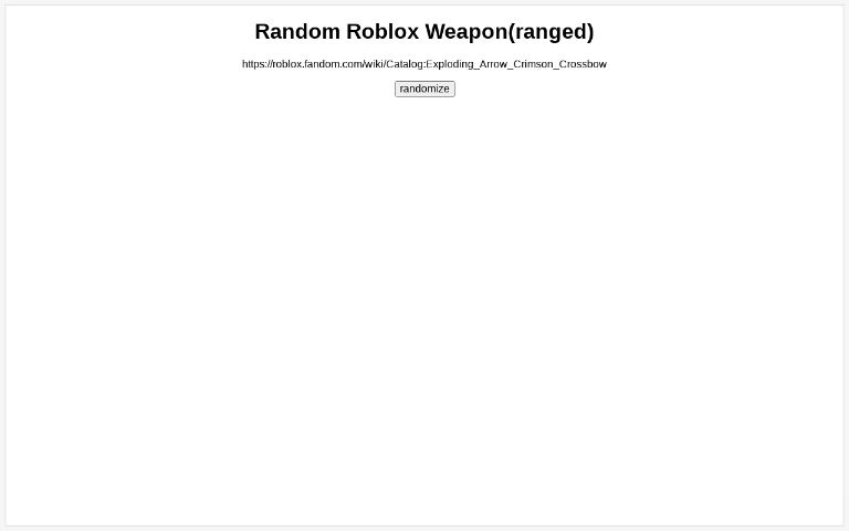 Random Roblox Weapon(ranged) ― Perchance Generator