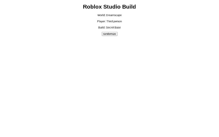 Roblox Studio Build ― Perchance Generator