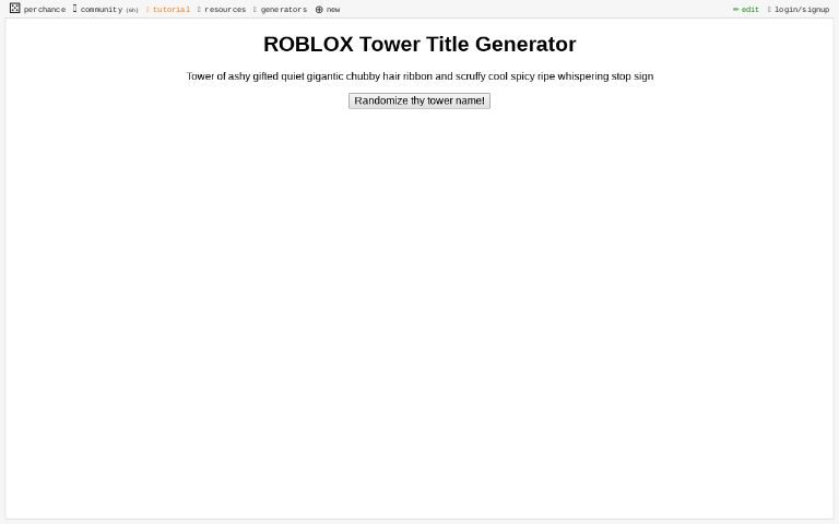 ROBLOX Tower Title Generator