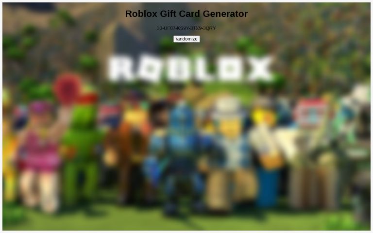 Roblox Gift Card Generator