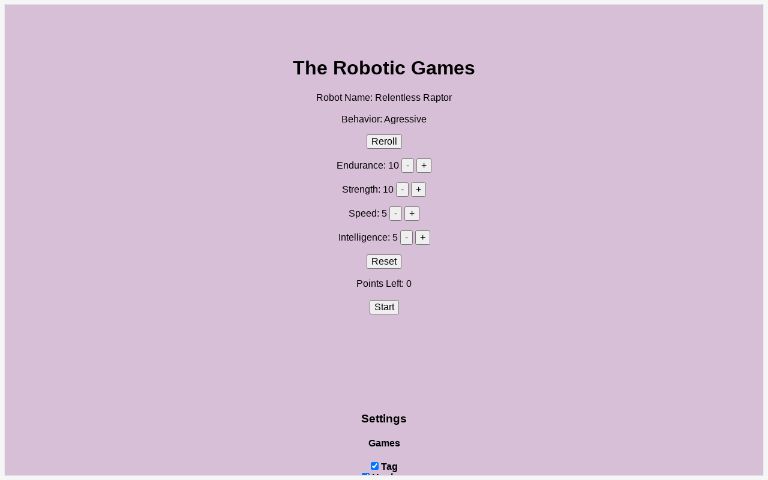 The Robotic Games ― Perchance Generator