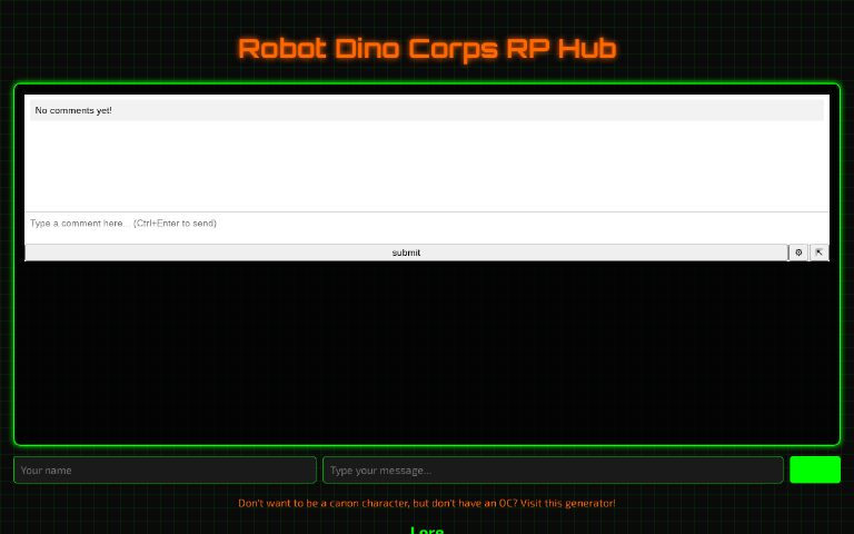 Robot Dino Corps RP Hub ― Perchance Generator
