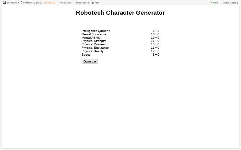 Robotech Character Generator