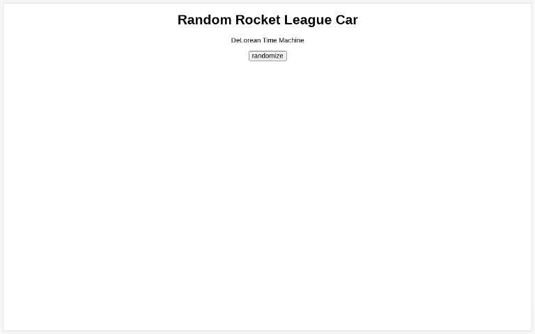 Random Rocket League Car ― Perchance Generator