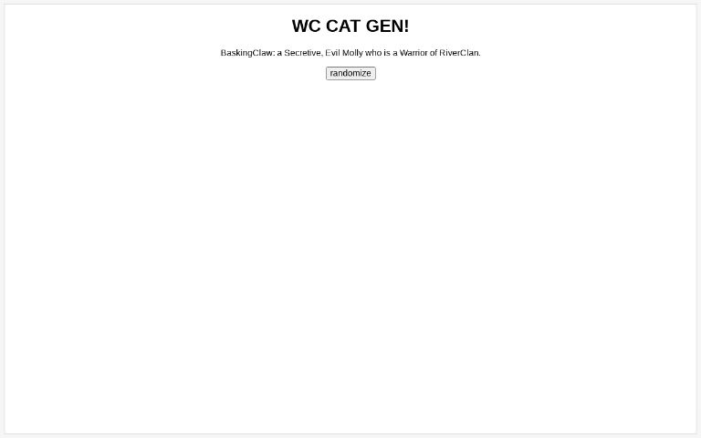 WC CAT GEN!