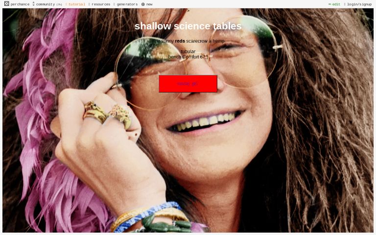 shallow science tables ― Perchance Generator