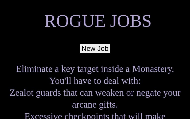 ROGUE JOBS ― Perchance Generator