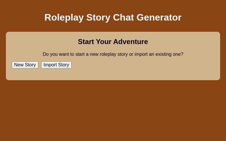Roleplay Story Chat Generator