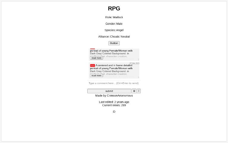RPG ― Perchance Generator