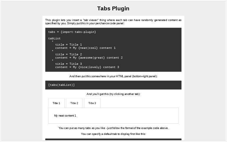 Tabs Plugin