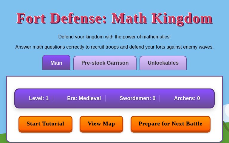 Fort Defense: Math Kingdom ― Perchance Generator