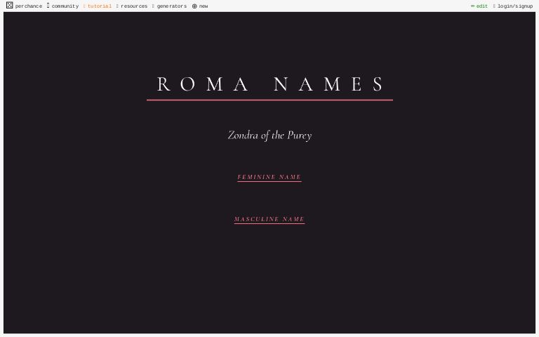 Roma Names ― Perchance Generator
