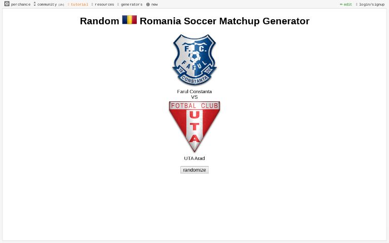 Random Romania Soccer Matchup Generator