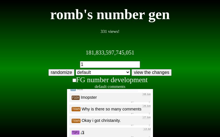 romb's number gen