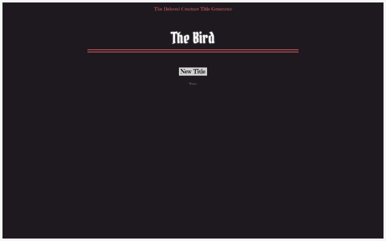 The Head Creature Title Generator