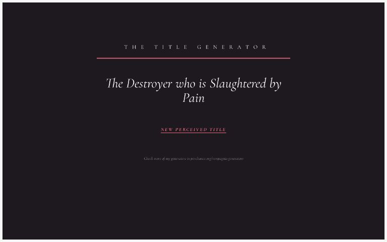 The Random Title Generator