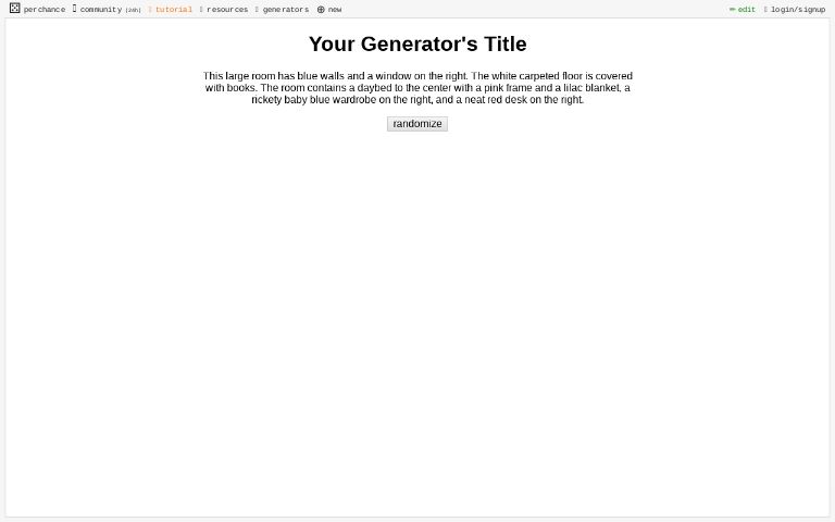 Minimal ― Perchance Generator