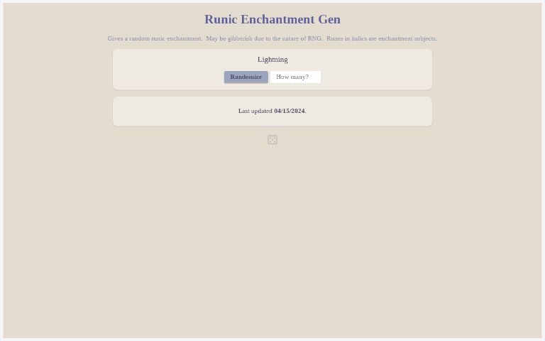 Runic Enchantment Gen ― Perchance Generator