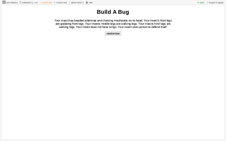 Build A Bug ― Perchance Generator