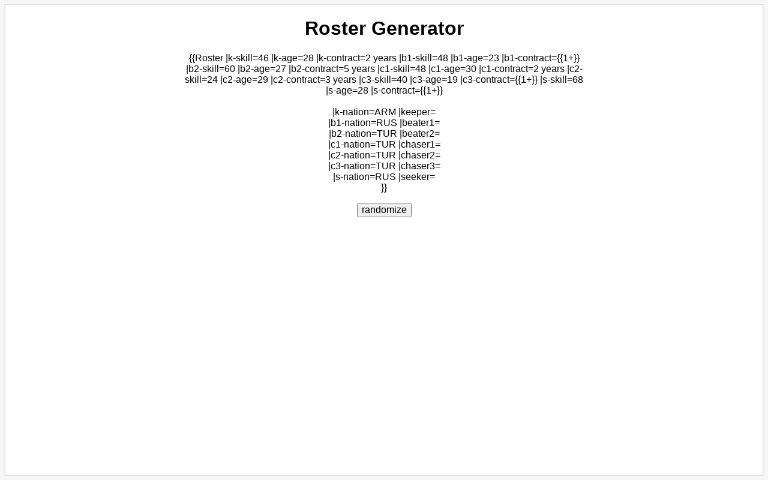 Roster Generator