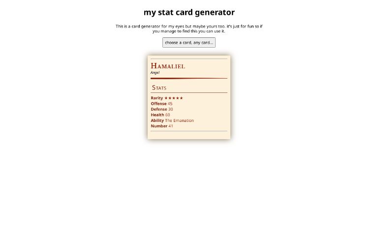 my stat card generator