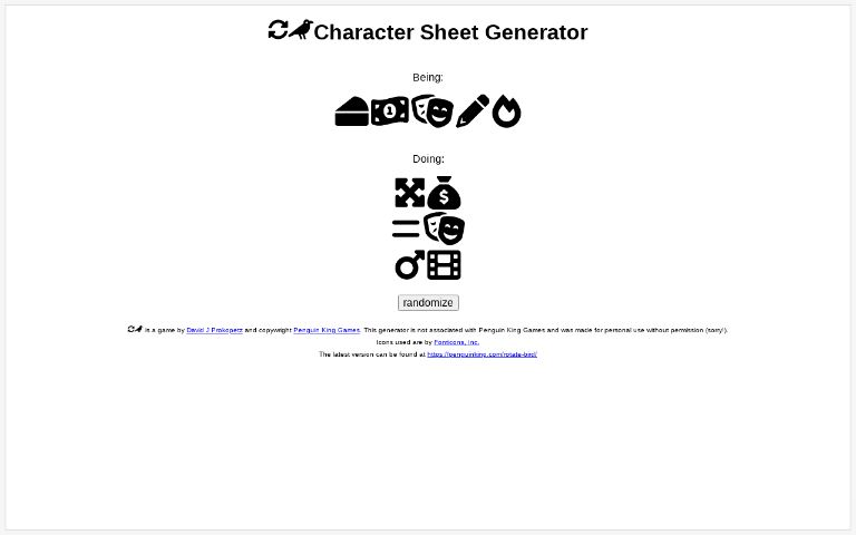 Character Sheet Generator