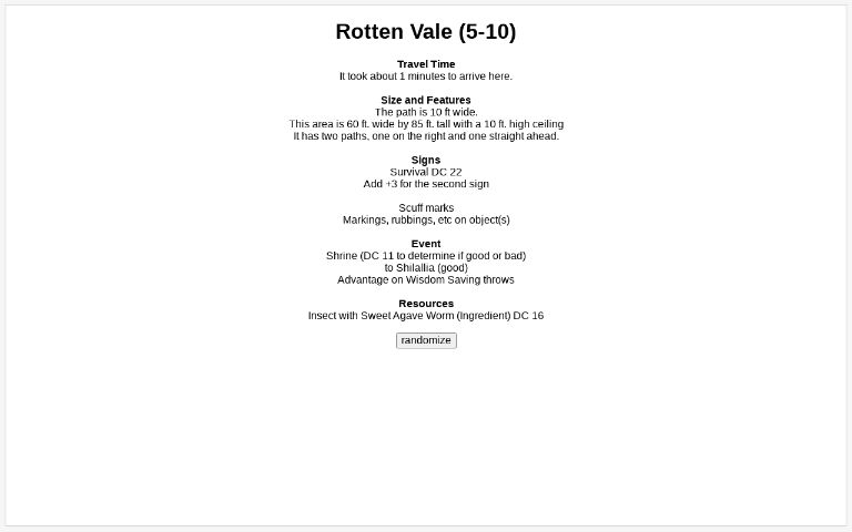 Rotten Vale (5-10) ― Perchance Generator