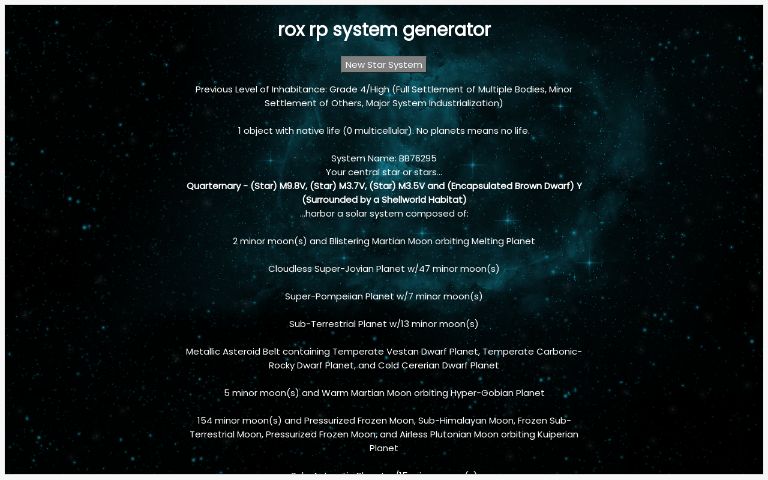 rox rp system generator