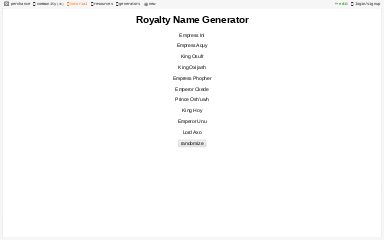 Royalty Name Generator