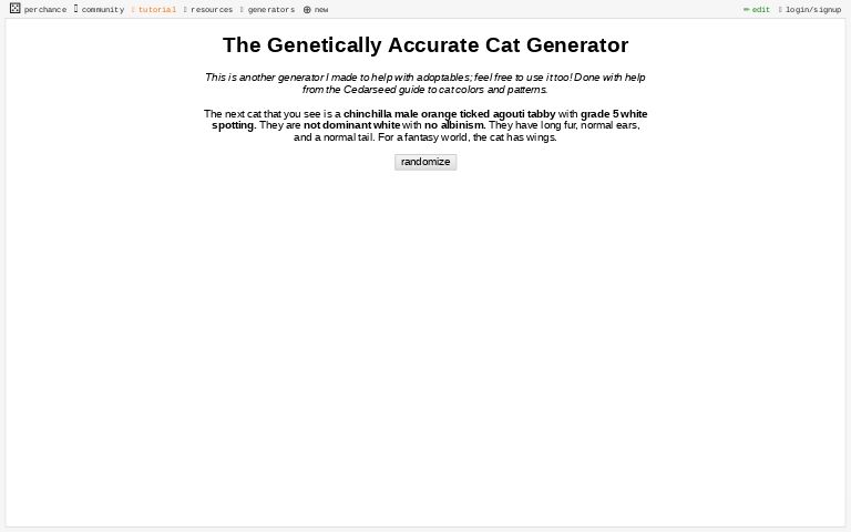 The Genetically Accurate Cat Generator