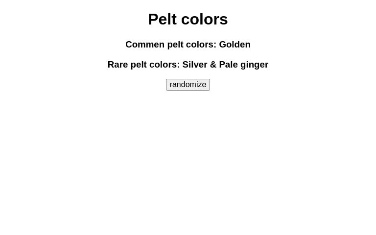 Pelt colors ― Perchance Generator