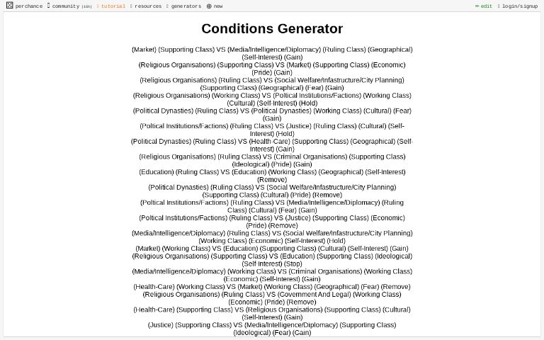 Conditions Generator