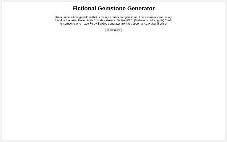 Fictional Gemstone Generator