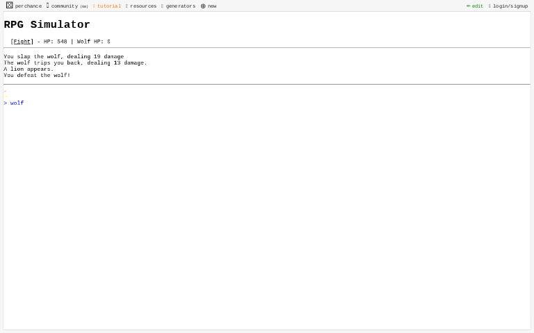RPG Simulator ― Perchance Generator