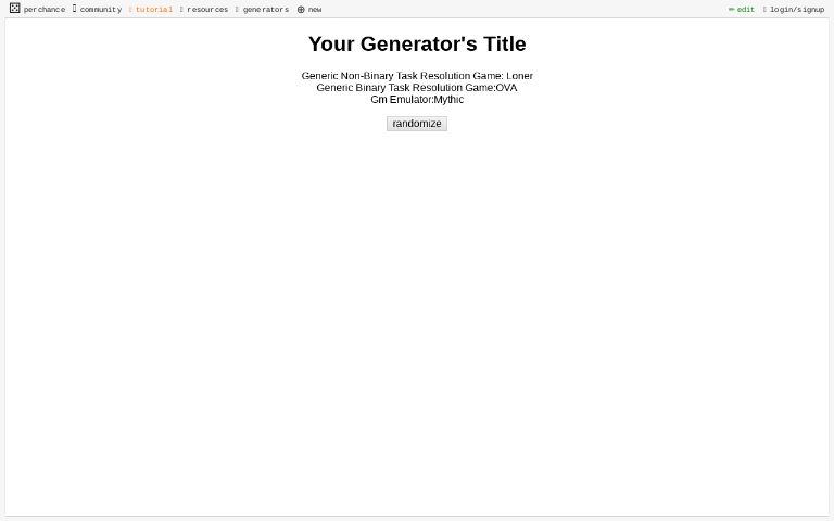 Rpg Game Selector ― Perchance Generator