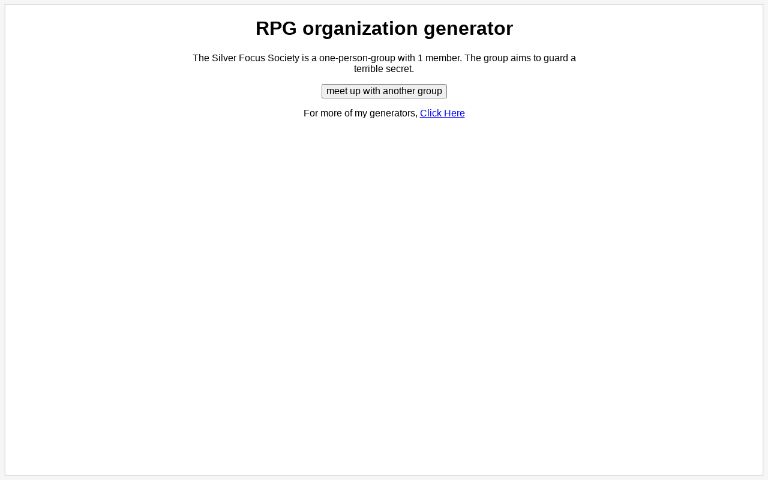 RPG organization generator