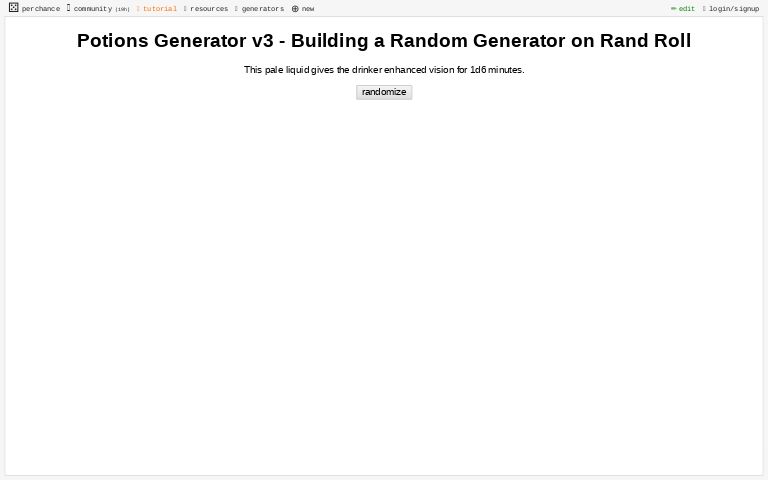 Potions Generator v3 - Building a Random Generator on Rand Roll