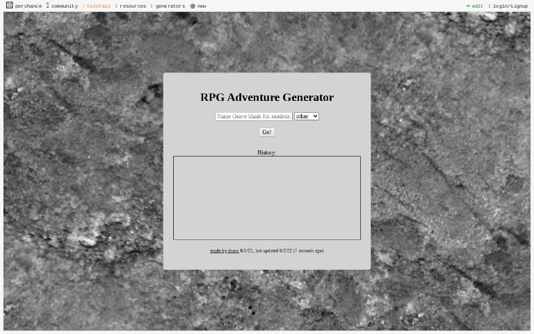 RPG Adventure Generator