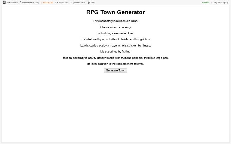 RPG Town Generator