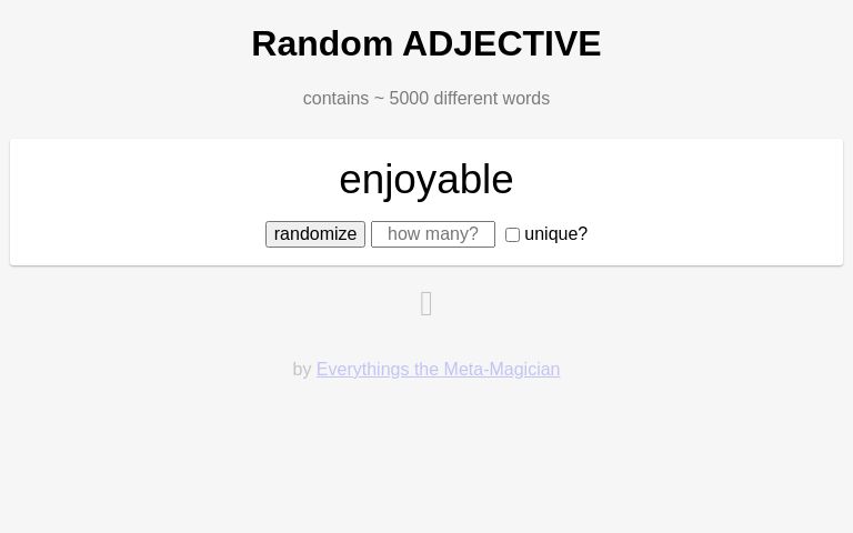 Random ADJECTIVE ― Perchance Generator
