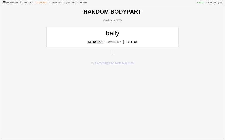 RANDOM BODYPART ― Perchance Generator