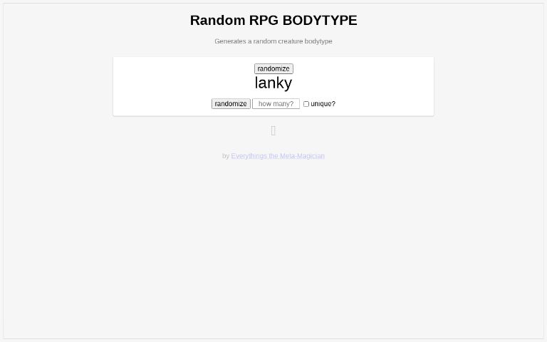 Random RPG BODYTYPE ― Perchance Generator