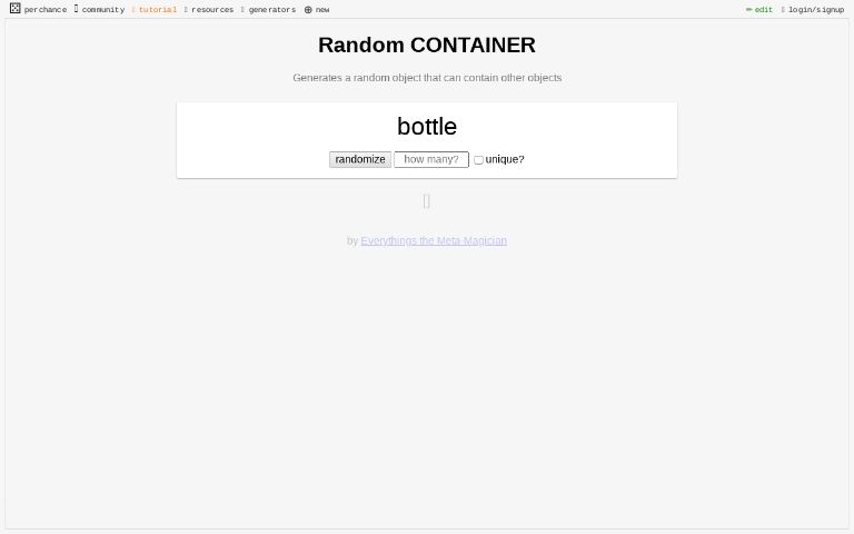 Random CONTAINER ― Perchance Generator