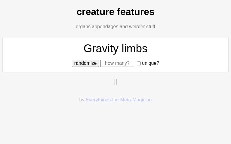 creature features ― Perchance Generator