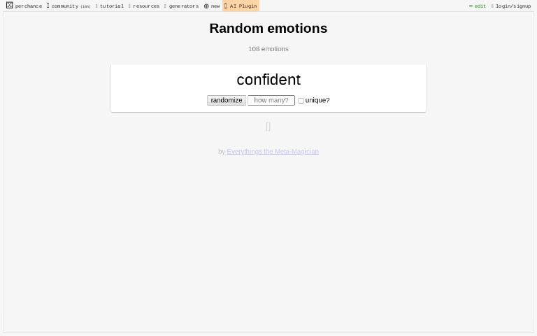 Random emotions ― Perchance Generator